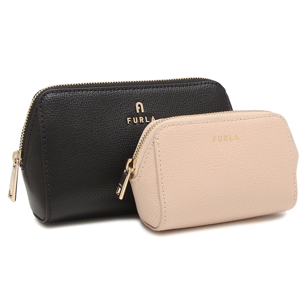 フルラ ポーチ カメリア コスメポーチ セット ブラック ベージュ レディース FURLA WE00453 ARE000 BBR00