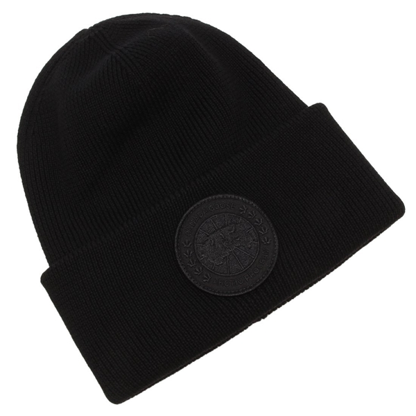 カナダグース ニット帽 ビーニー ARCTIC TOQUE アークティック トゥック ロゴ入り ブラック メンズ レディース   6936M 9381