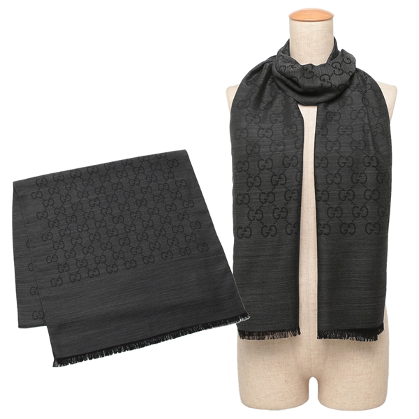 グッチ スカーフ バンダナ ストール ブラック レディース GUCCI 165904 3G646 1100