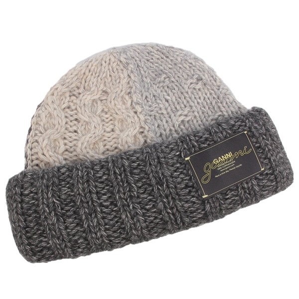 ガニー ニット帽 ビーニー ウール コットン ミックス ニット ビーニー グレー ホワイト レディース GANNI A6661 999
