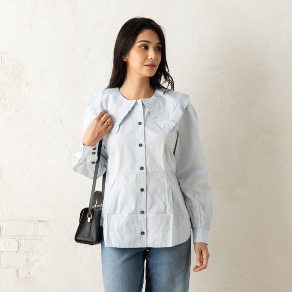 ガニー シャツ ブラウス ブルー レディース GANNI F8638 694