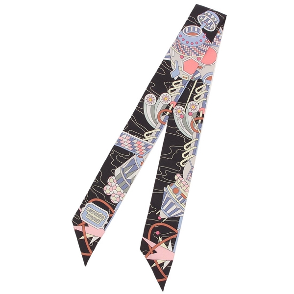 エルメス スカーフ バンダナ ツイリー マルチカラー ブラック レディース HERMES H063707 S 03