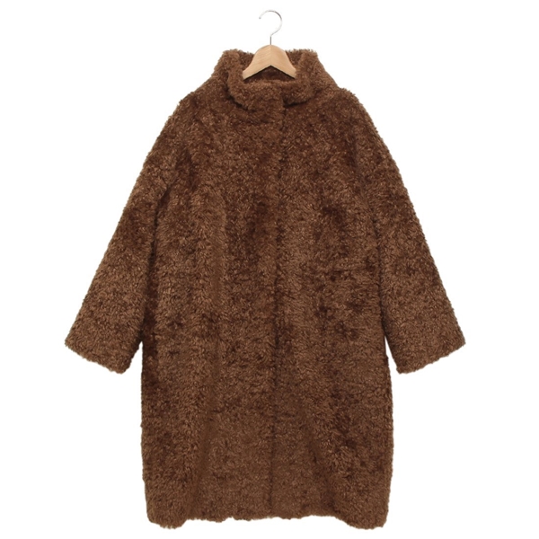 ヘルノ コート ハイネック カーリーフェイクファー ブラウン レディース HERNO GC000456D 12421 8030
