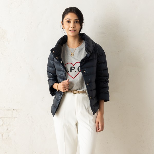 ヘルノ ダウンジャケット コート ケープ ネイビー レディース HERNO PI0046DIC 12017Z 9200