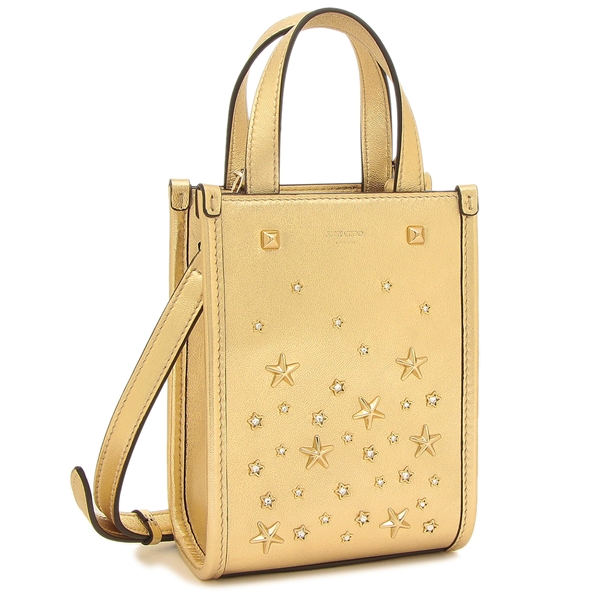 ジミーチュウ トートバッグ ショルダーバッグ 2WAY ミニバッグ ゴールド レディース JIMMY CHOO MINI NS TOTE AUR LGOLD