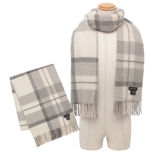 ジョシュアエリス マフラー クラシックチェック ホワイト グレー メンズ レディース ユニセックス JOSHUA ELLIS UA-RWCBR51264-W01C01