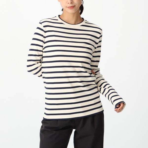 ジルサンダー Tシャツ カットソー ジルサンダープラス バックロゴ 長袖 ホワイト ブルー レディース JIL SANDER J40NH0003 J46497 124