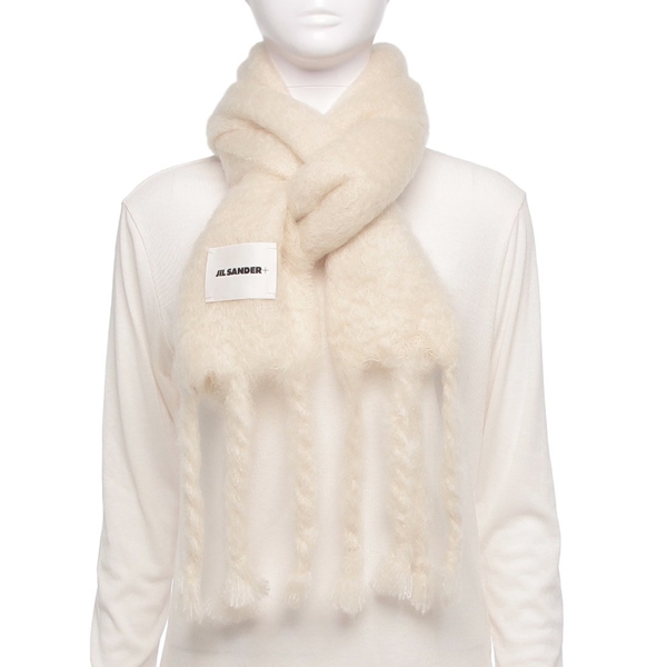 ジルサンダー マフラー ジルサンダープラス プリントロゴ ホワイト レディース JIL SANDER J40TE0132 J40041 100