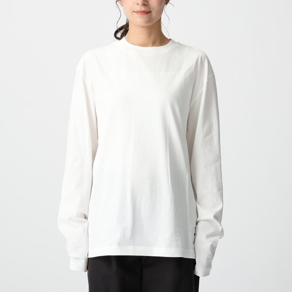 ジルサンダー Tシャツ カットソー オーガニックコットン ロングTシャツ ホワイト メンズ JIL SANDER J47GC0002 J45048 100