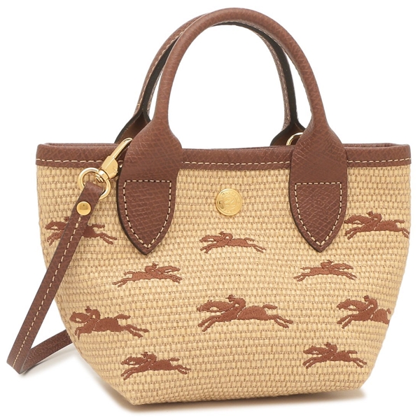 ロンシャン ショルダーバッグ ハンドバッグ パニエ プリアージュ XSサイズ かごバッグ ブラウン レディース LONGCHAMP 10206 HCF 035