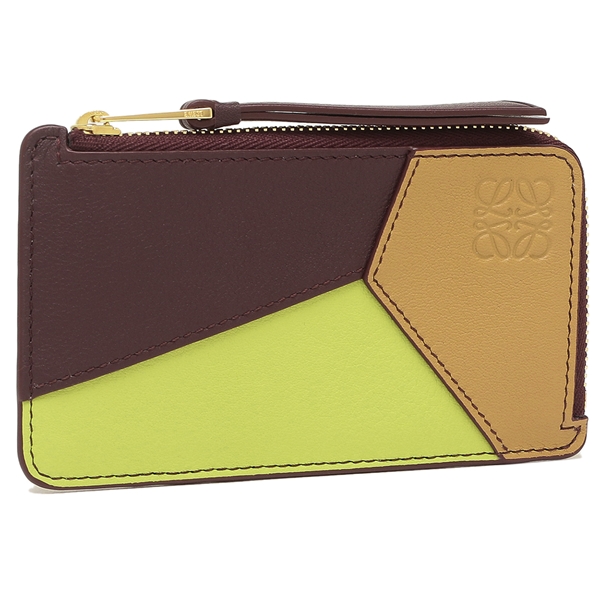 ロエベ カードケース 小銭入れ ケース パズル フラグメントケース ブラウン グリーン レディース LOEWE C510Z40X16 1061