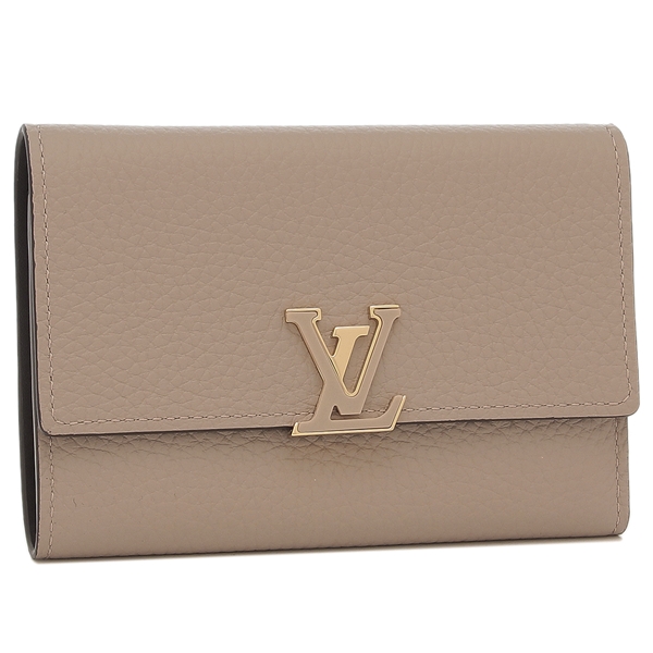 ルイヴィトン 三つ折り財布 ポルトフォイユ カプシーヌコンパクト ベージュ レディース LOUIS VUITTON M62159