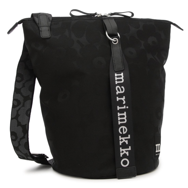 マリメッコ ショルダーバッグ オールデイバケット ウニッコ 花柄 ブラック レディース MARIMEKKO 092226 999 A4対応