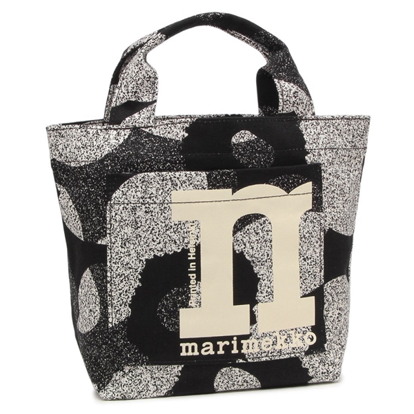 マリメッコ トートバッグ ハンドバッグ 花柄 ミニバッグ グレー ブラック レディース MARIMEKKO 094579 910