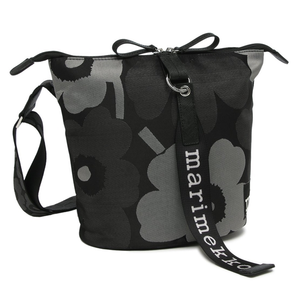 マリメッコ ショルダーバッグ ウニッコ 花柄 グレー ブラック レディース MARIMEKKO 094634 990