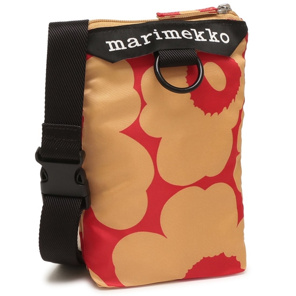 マリメッコ ショルダーバッグ ウニッコ ミニバッグ 花柄 フォンバッグ ブラウン レッド レディース MARIMEKKO 094741 830
