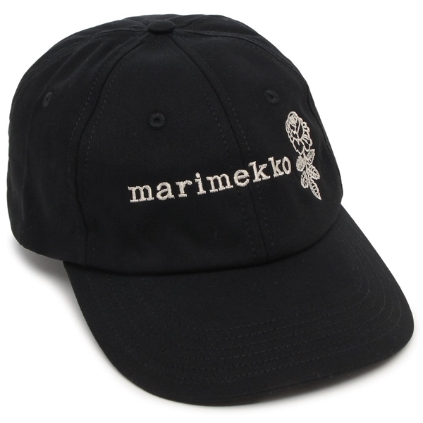 マリメッコ キャップ 帽子 ロゴ バラ ブラック メンズ レディース ユニセックス MARIMEKKO 094893 999