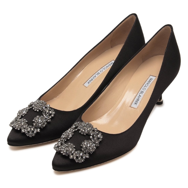 マノロブラニク パンプス ハンギシ ジュエルバックル ハイヒール ブラック レディース MANOLO BLAHNIK 9XX0661 0015