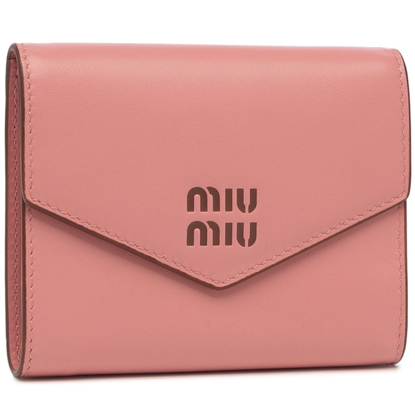 ミュウミュウ 三つ折り財布 ピンク ブラウン レディース MIU MIU 5MH040 2CV6 F04AN