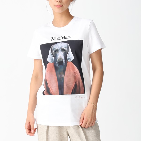 マックスマーラ Tシャツ カットソー チプリア ホワイト ピンク レディース Max Mara 2421946071600 012