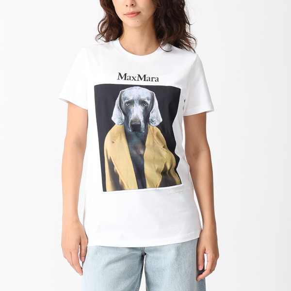 マックスマーラ Tシャツ カットソー チプリア ホワイト ピンク レディース Max Mara 2421946071600 014