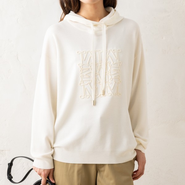 マックスマーラ パーカー フーディー ニット セーター パミール ホワイト レディース Max Mara 2421366262600 001