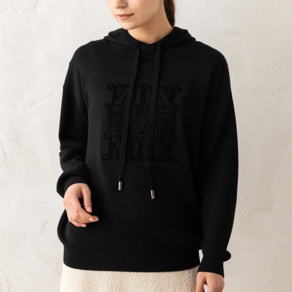 マックスマーラ パーカー フーディー ニット セーター パミール ブラック レディース Max Mara 2421366262600 007