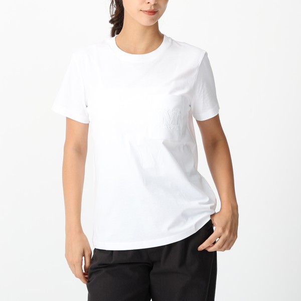 マックスマーラ Tシャツ カットソー パパイア ピュアコットン ジャージー ホワイト レディース Max Mara 2521946041600 001