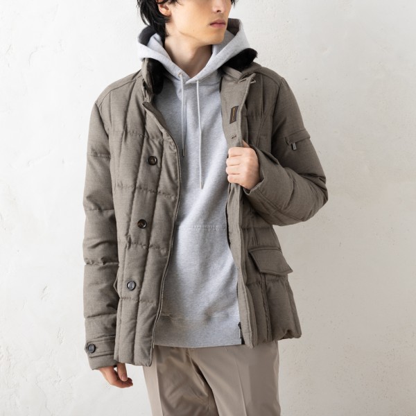 ムーレー ダウンジャケット コート シーロ ベージュ メンズ MOORER SIRO L U0252