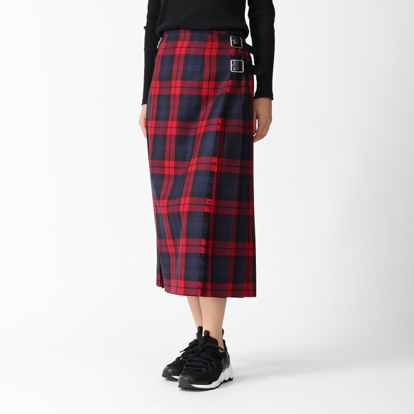 オニールオブダブリン スカート ファッションロングキルト 81cm レッド マルチカラー レディース ONEIL OF DUBLIN 12481