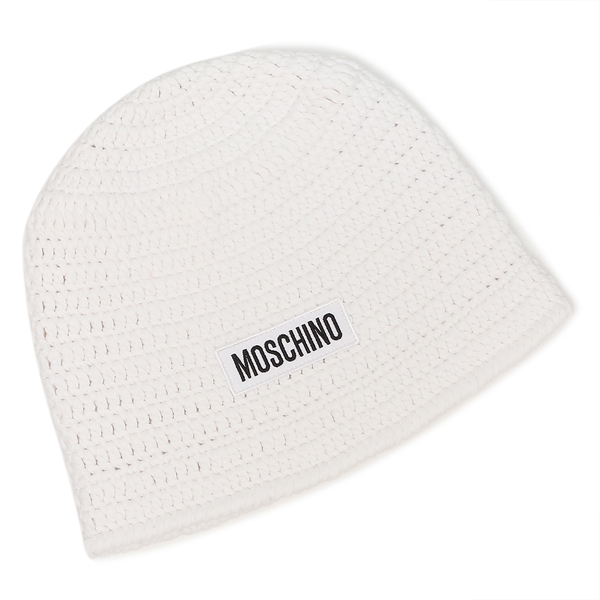 モスキーノ 子供服 帽子 ホワイト ガールズ MOSCHINO HDX019 LHE60 10101