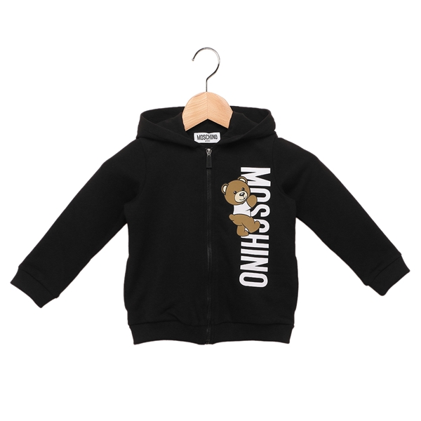 モスキーノ 子供服 パーカー フーディー テディベア ブラック キッズ MOSCHINO MUF05E LDA27 60100