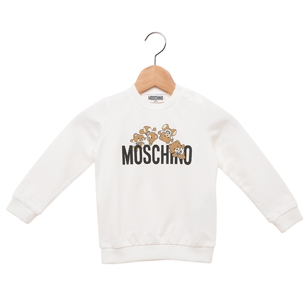 モスキーノ 子供服 Tシャツ カットソー テディベア ロングTシャツ ロングスリーブ ホワイト キッズ MOSCHINO MZF04Q LCA19 10101