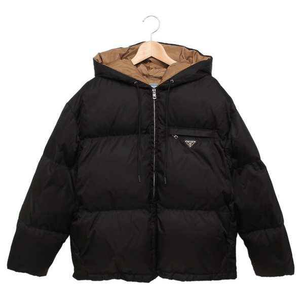 プラダ ダウンジャケット コート リナイロン トライアングルロゴ ブラック ブラウン レディース PRADA 29B408 1WQ8 F0002 SAAO
