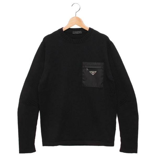 プラダ ニット セーター トライアングルロゴ ブラック メンズ PRADA UMB049 1W4X F0002 S202