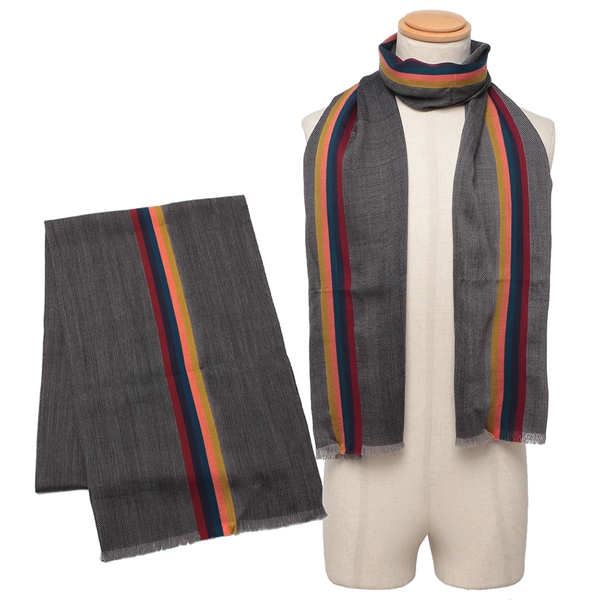 ポールスミス マフラー ストライプ グレー メンズ PAUL SMITH M1A454D AS22 76A