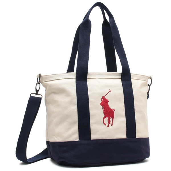 ポロラルフローレン トートバッグ BIG PONY コットンショルダー メンズ レディース RALPH LAUREN 9RR023 BDF 9AR023 BDF A4対応