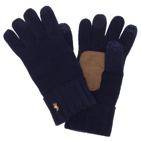 ポロラルフローレン 手袋 シグネチャー メリノ タッチ グローブ ネイビー ブラウン メンズ RALPH LAUREN PC0494 433
