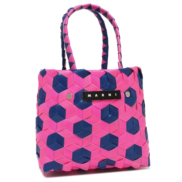 マルニ ハンドバッグ かごバッグ バスケットバッグ キッズ カゴバッグ ミニバッグ ロゴ ピンク ブルー キッズ MARNI M00996 M00IW 0MC36 PINK BLUE
