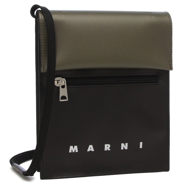マルニ ショルダーバッグ トライベッカ ブラック カーキグリーン メンズ MARNI SBMQ0036A5 P5769 ZO955