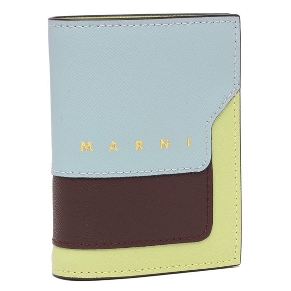 マルニ 二つ折り財布 ブルー ブラウン グリーン マルチカラー レディース MARNI PFMOQ14U28 LV520 ZO996