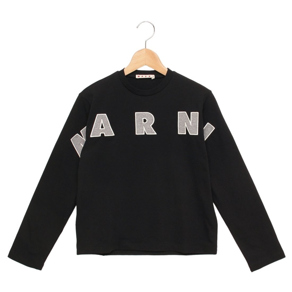 マルニ Tシャツ カットソー 子供服 ロングTシャツ ロゴ レディース 大人も可 ブラック グレー キッズ MARNI M01263 M00RF 0M90D
