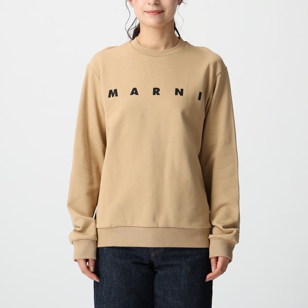 マルニ 子供服 スウェット ロゴプリント ブラウン キッズ MARNI M01612 M00V0 0M715