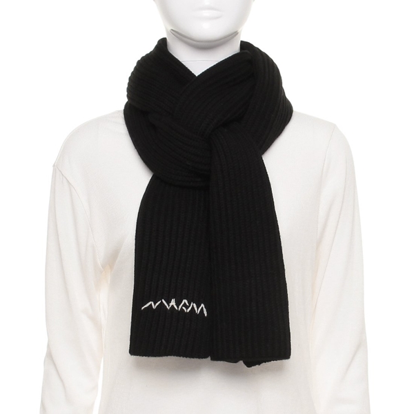 マルニ マフラー ロゴ刺繍入り レディース 大人も可 ブラック キッズ MARNI M01639 M00WB 0M900