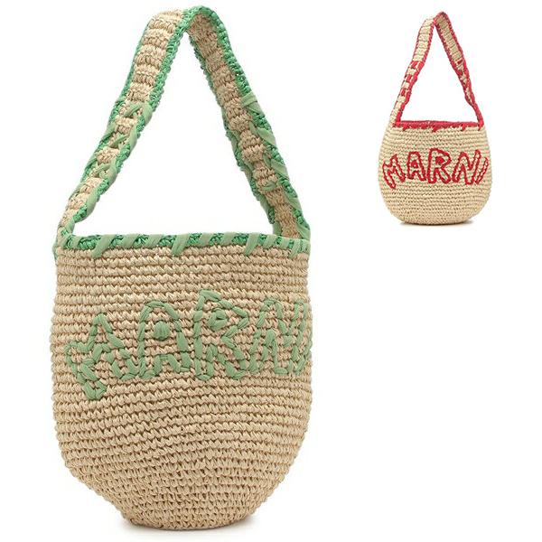 マルニ かごバッグ トートバッグ ナッサ ラフィア スモールホーボーバッグ レディース MARNI SBMP0257A0 P8561 NASSA