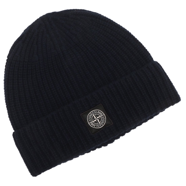 ストーンアイランド ニット帽 ビーニー COMPASSロゴパッチ ネイビー メンズ STONE  K2S15 N100012 S00B4 V0020