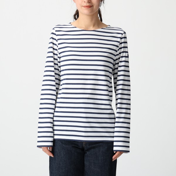 セントジェームス Tシャツ カットソー マンキエモダン ホワイト ネイビー メンズ ST.JAMES 9858 NEIGE MARINE