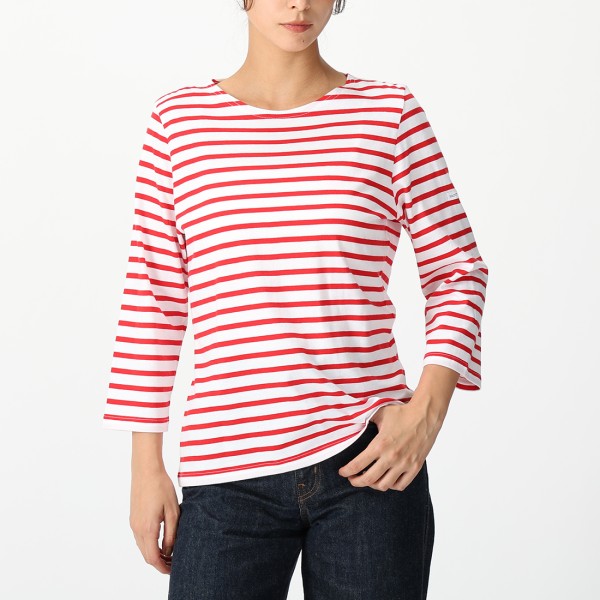 セントジェームス Tシャツ カットソー ガラテア レッド ホワイト レディース ST.JAMES 4131