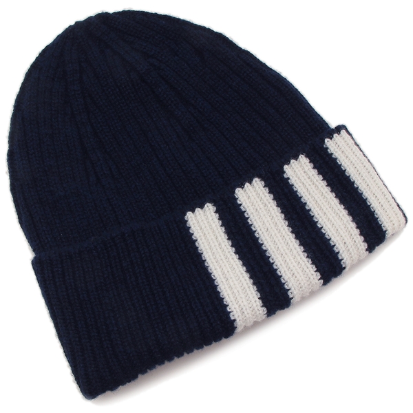 トムブラウン 帽子 ビーニー ニット帽 ネイビー メンズ レディース ユニセックス THOM BROWNE MKH009A 00011 415