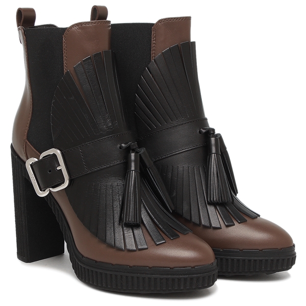 トッズ ブーツ ショートブーツ ブラウン ブラック レディース TOD'S XXW64A0X410 GOC 173R